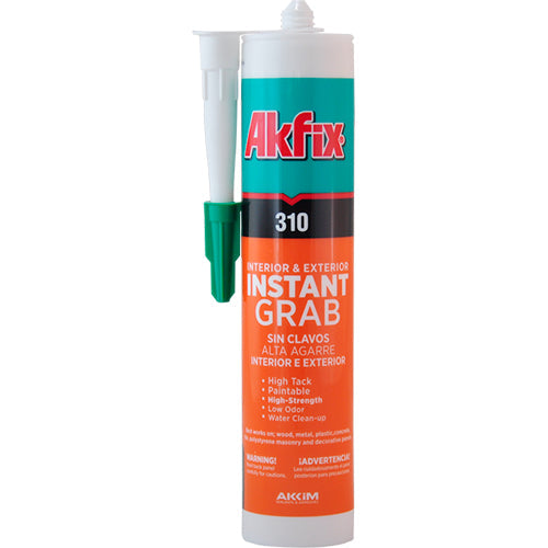 Akfix 310 Instant Grab Adhesive 10.1 fl oz - High Tack, Paintable ...