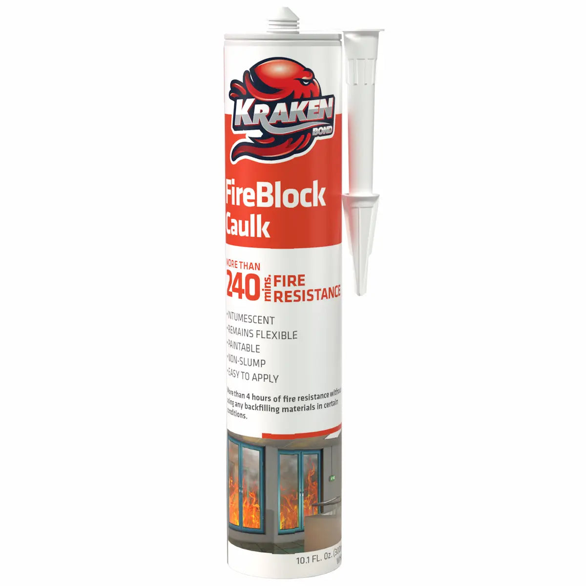 Kraken Bond FireBlock Caulk | Fire Block Acrylic Sealant - White
