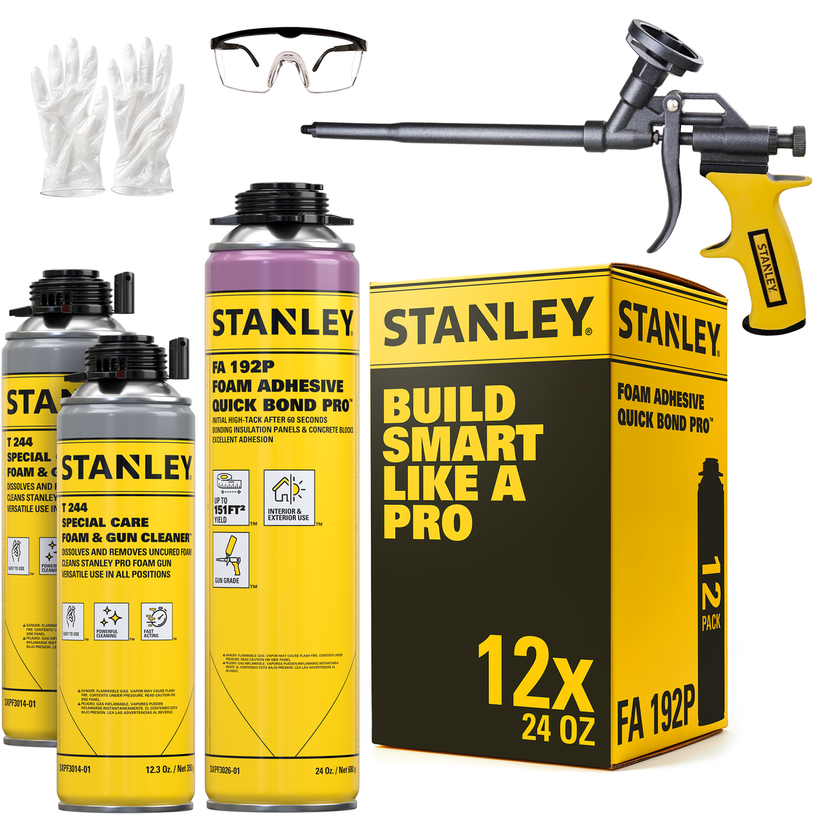 Stanley FA192P Quick Bond Pro Construction Gun Foam Adhesive | 24 oz