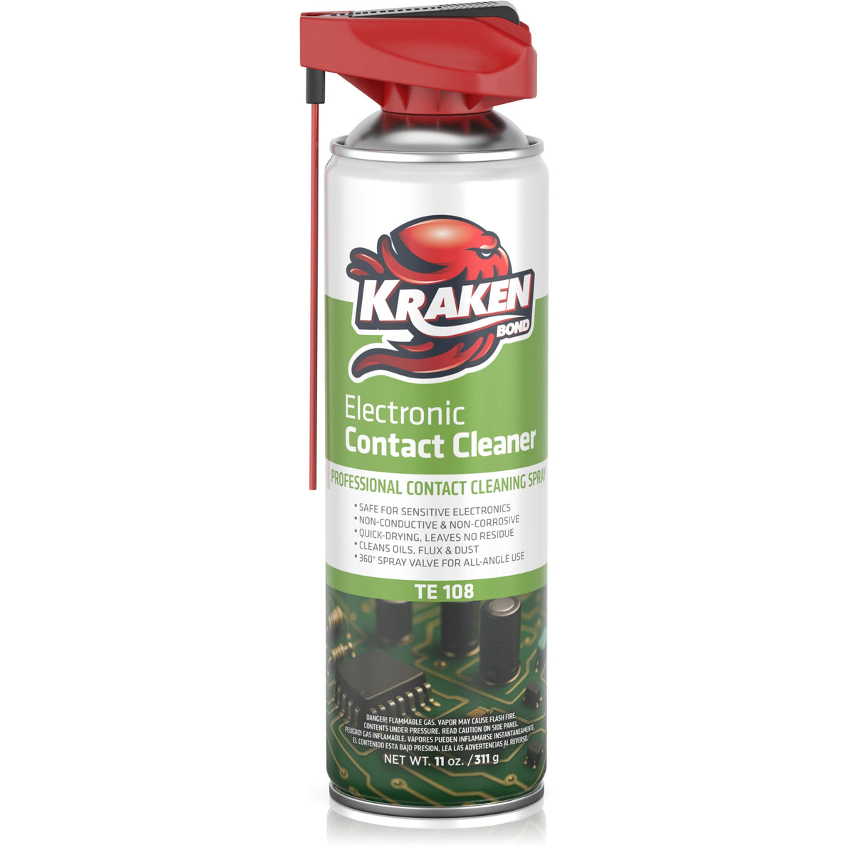 Kraken Bond TE-108 Electronic Cleaner Spray | Fast-Drying Contact Cleaner