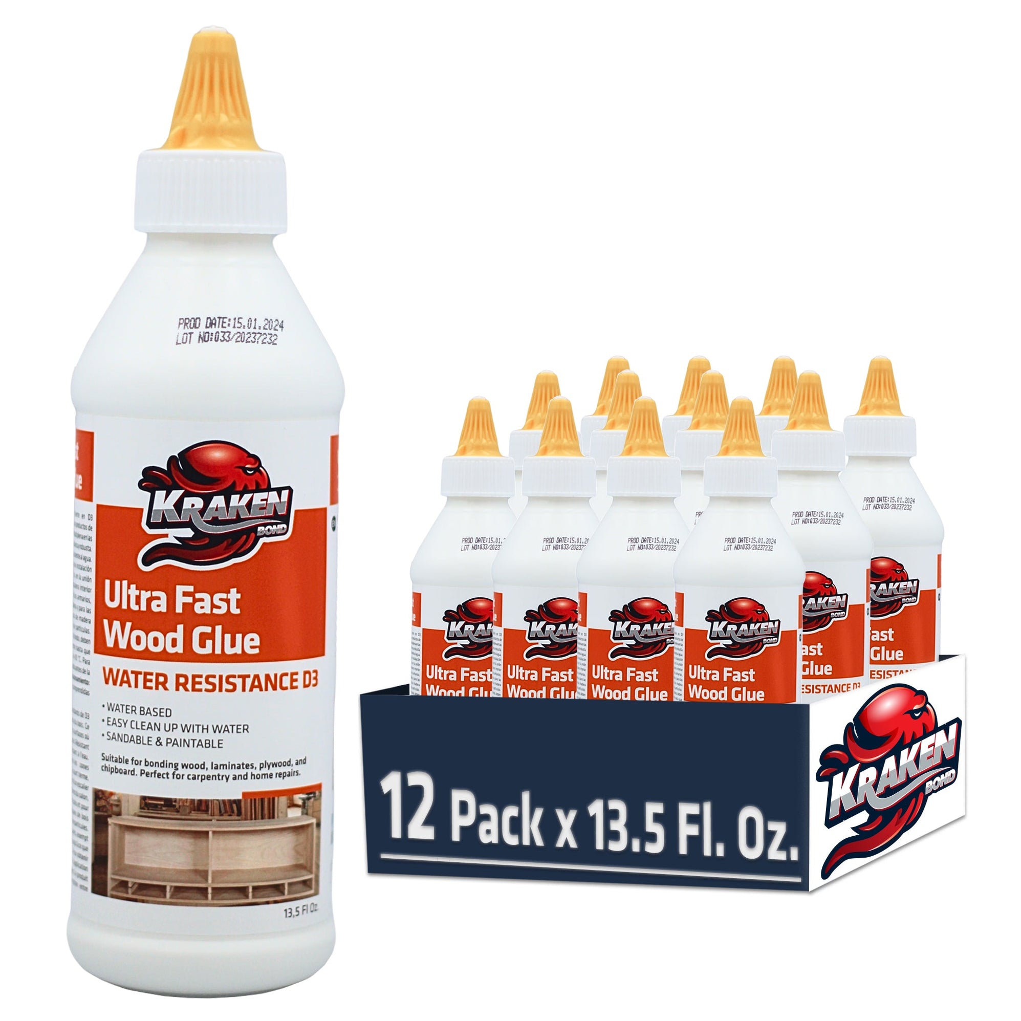 Kraken Bond D3 White Ultra-Fast Wood Glue | Best Wood Glue Wood